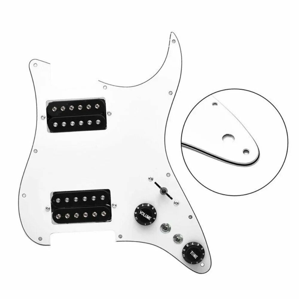Alnico 5 Prewired Strat Pickguard Накладка с разделителем катушек HH Loaded Pickguard с набором звукоснимателей хамбакера, многоцветная