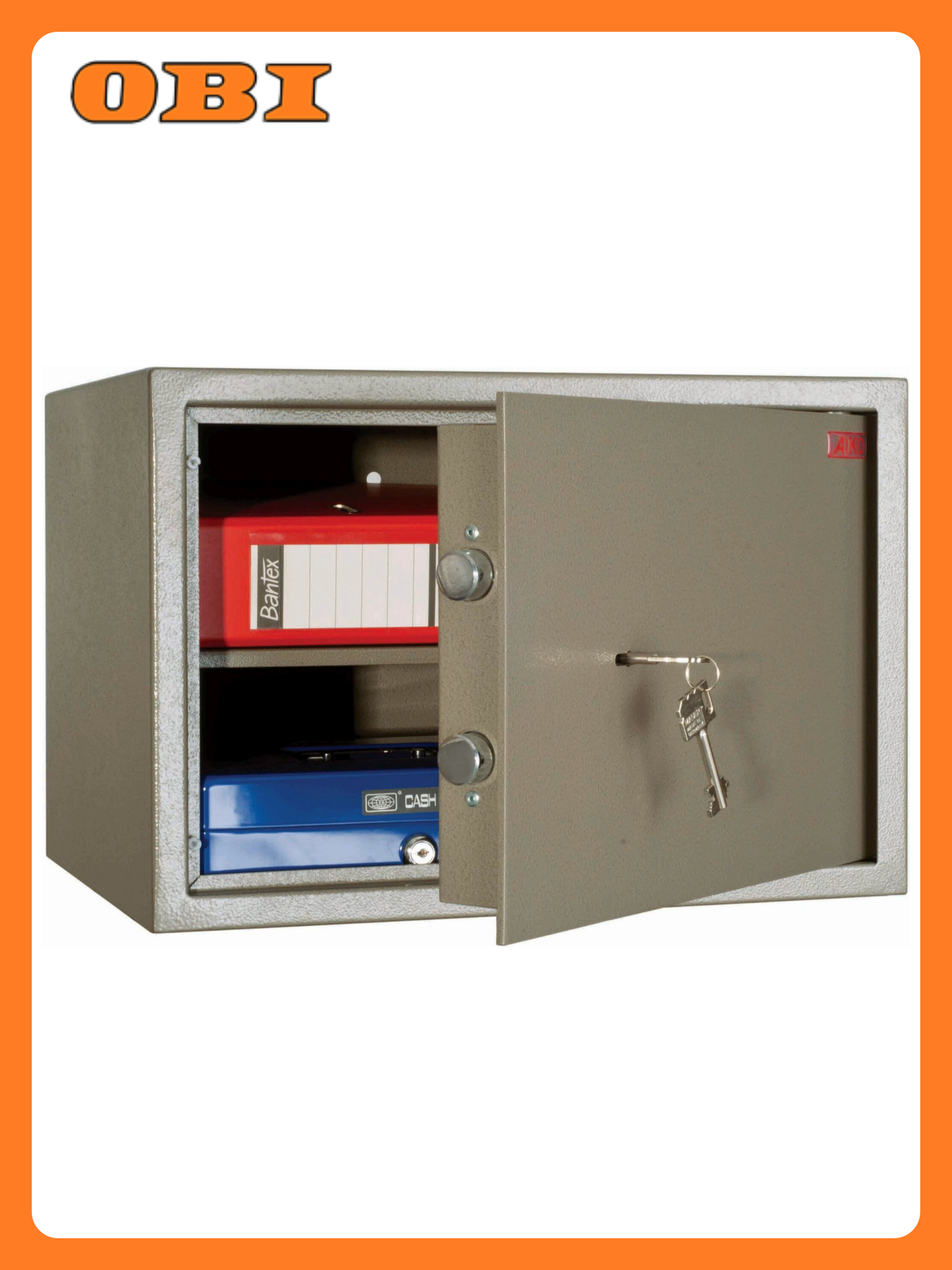 Сейф AIKO ТМ-30, встраиваемый, защита замка от высверливания, коричневый, 39л