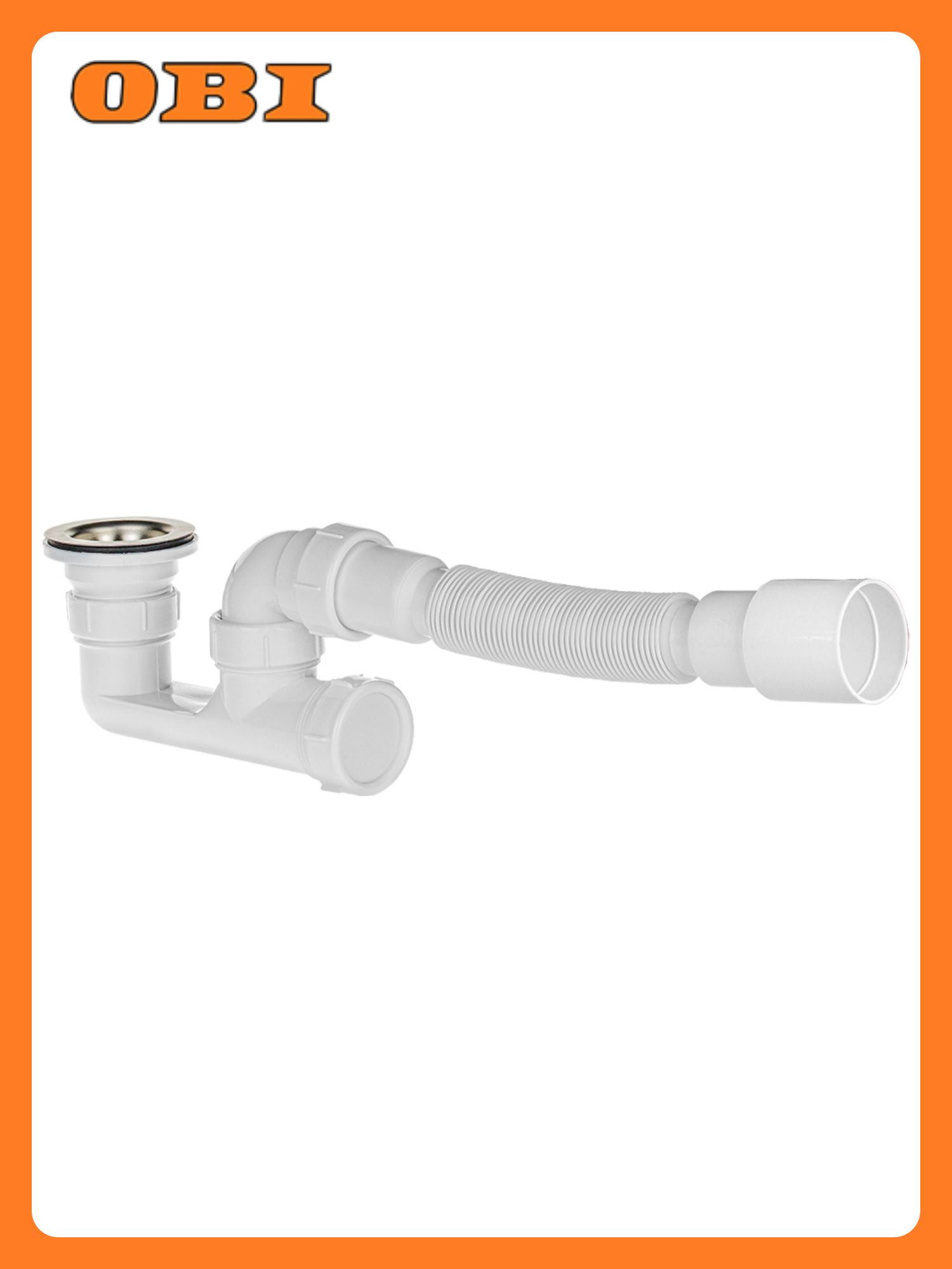 Сифон для душевого поддона регулируемый плоский 1.1/2" х 40 (вып. с нерж. реш.), с г. т. 40х40/50