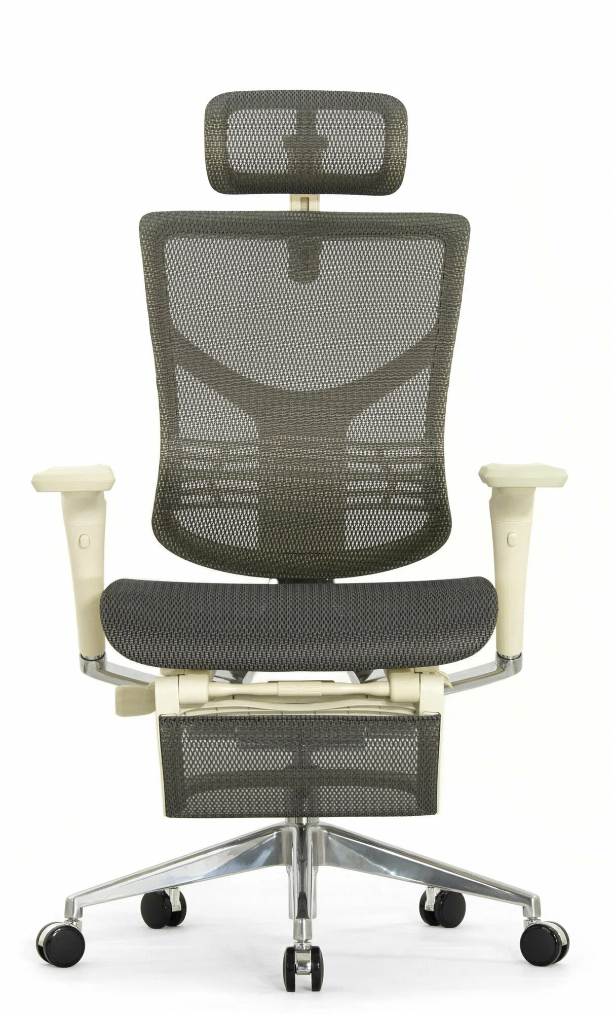 Кресло с подножкой FALTO STAR 2 (подлокотники 6D(360), сетка, цвет светлый)