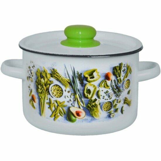 Кастрюля Appetite Свежая зелень эмалированная цилиндрическая 4,5л (1с17с)