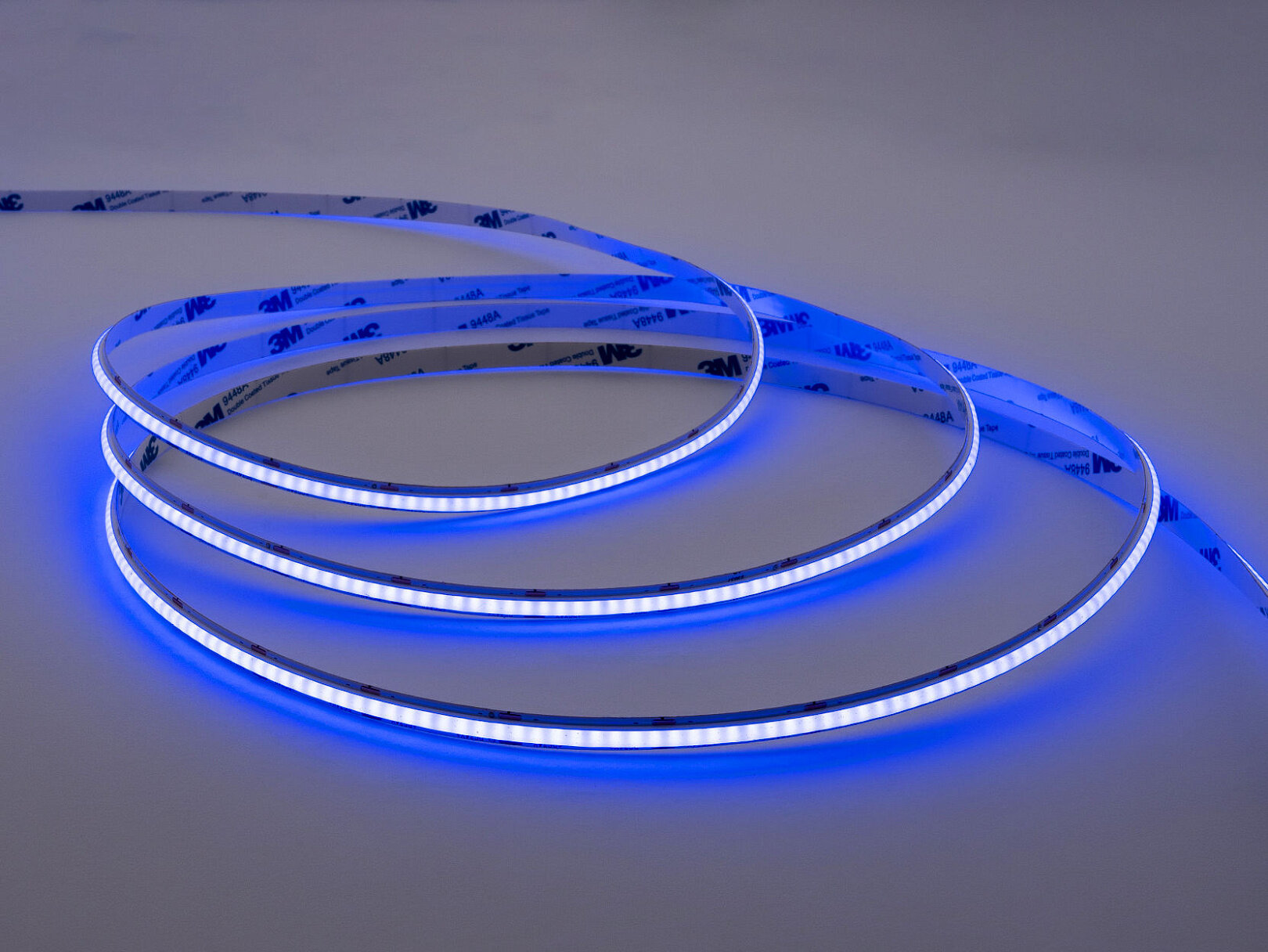 Светодиодная лента COB, цвет синий, 8mm, 11W/м, 256 д/м, 24V, 5 метров