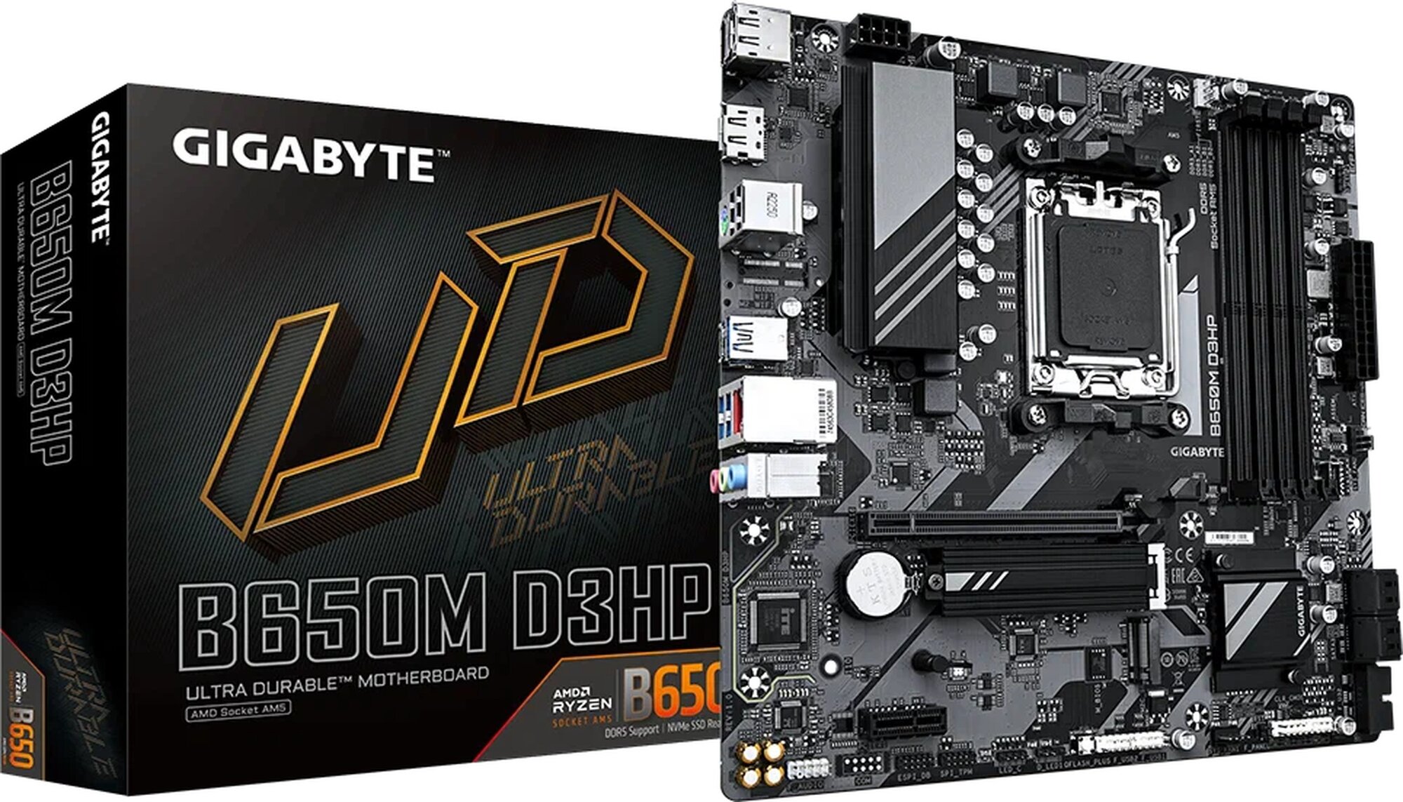 Материнская плата Gigabyte B650M D3HP, SocketAM5, AMD B650, mATX