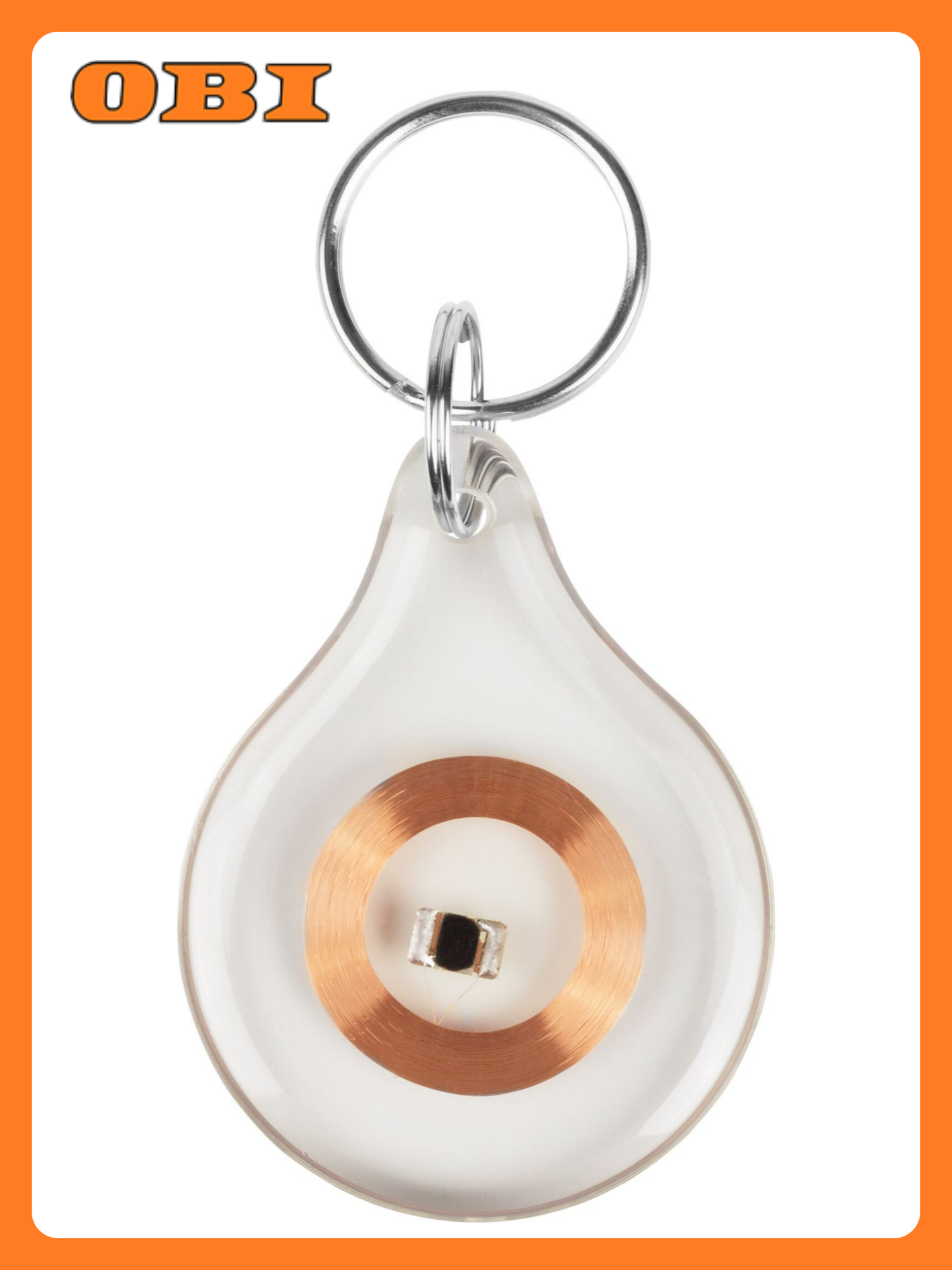 Электронный ключ-брелок REXANT Em-Marin, 125 кГц, прозрачный, с железным кольцом