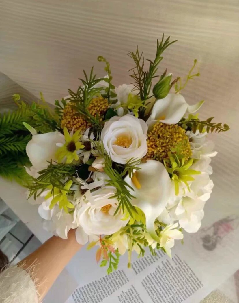 Свадебный букет для фотостудии, фотосъемки в путешествиях, искусственный букет невесты в корейском стиле, реквизит для