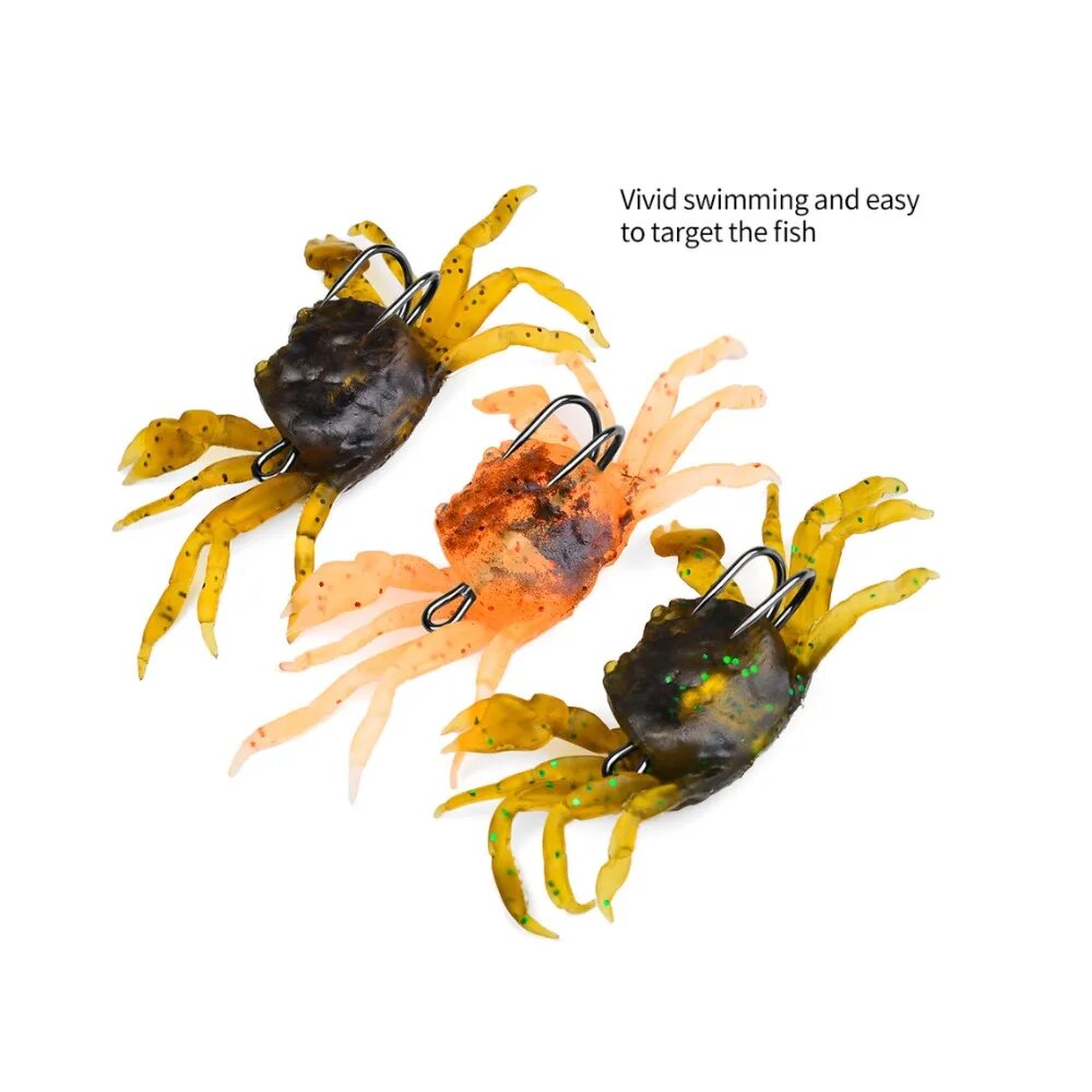 3 шт, 10 см, 3d имитация краба для осьминога, искусственная приманка, силиконовая мягкая рыболовная приманка с крючком, снасти для зимней рыбалки в морской воде