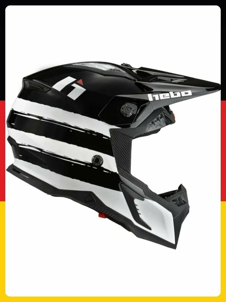 HEBO Мотошлем, цвет: черный, белый, размер: XXL