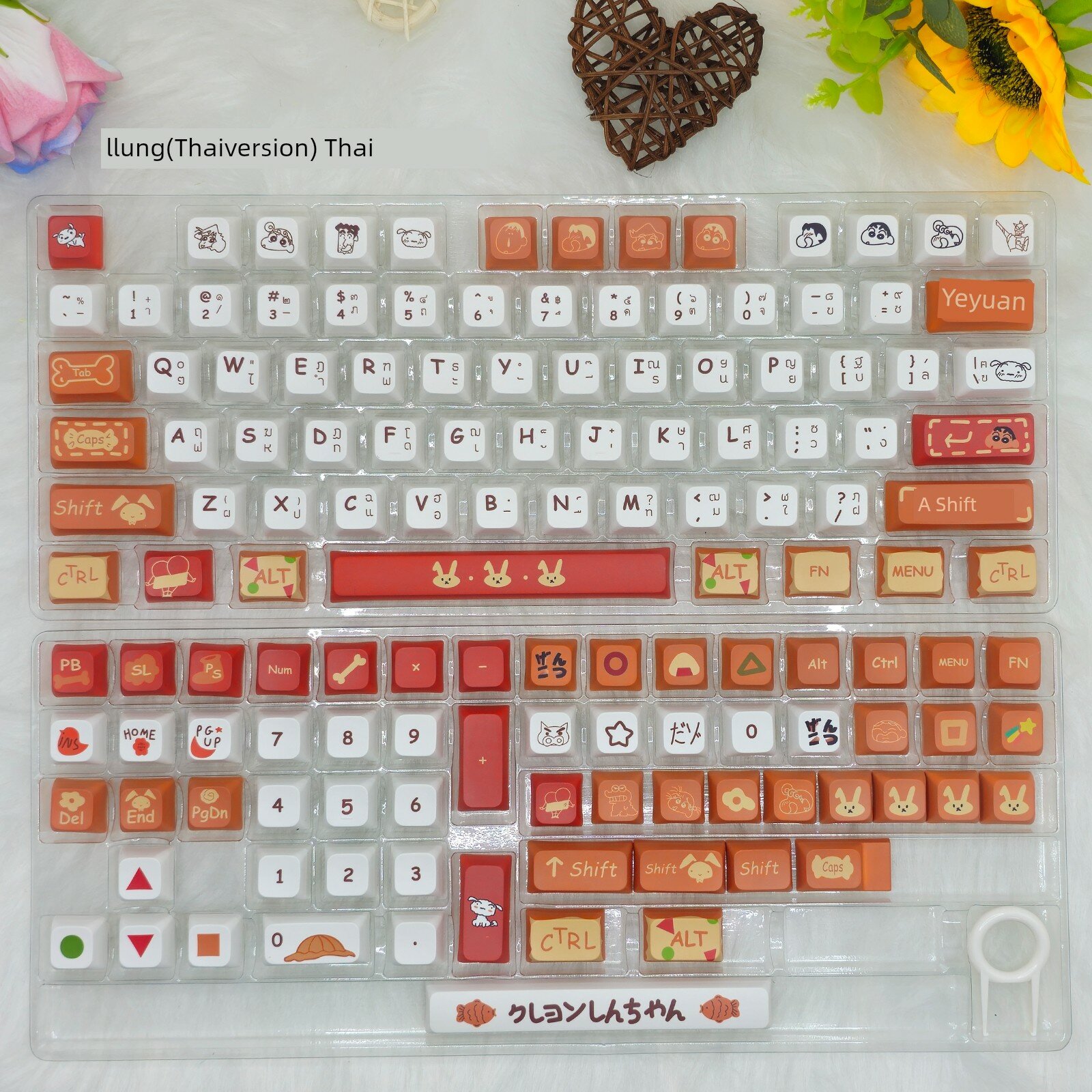 Милые кейкапы для клавиатуры XDA с изображением Шин-чана, материал PBT, кейкапы Succubus Akko, непрозрачные, для