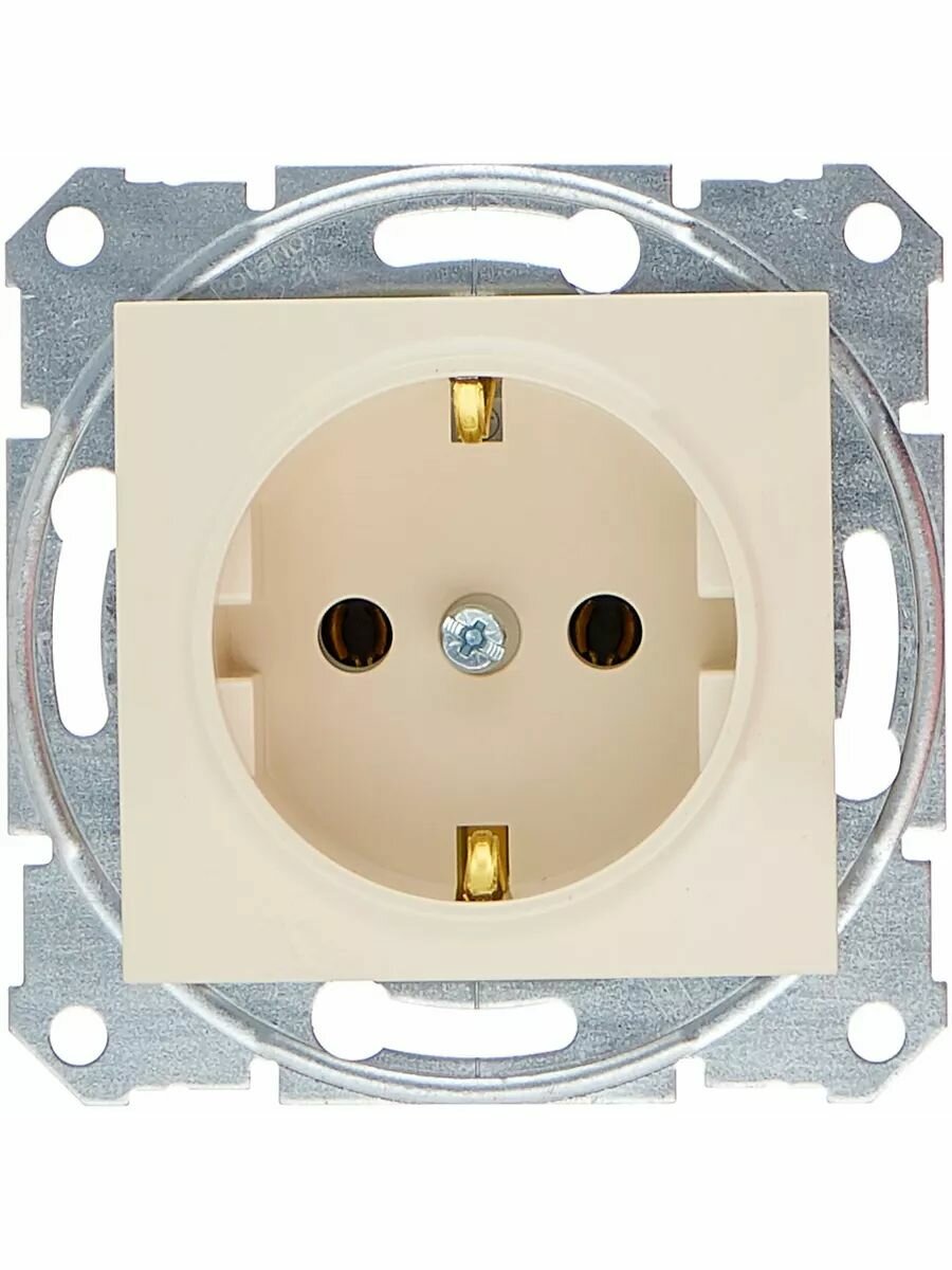 Розетка GLOSSA, скрытый монтаж, с заземлением, бежевый. GSL000243 Schneider Electric
