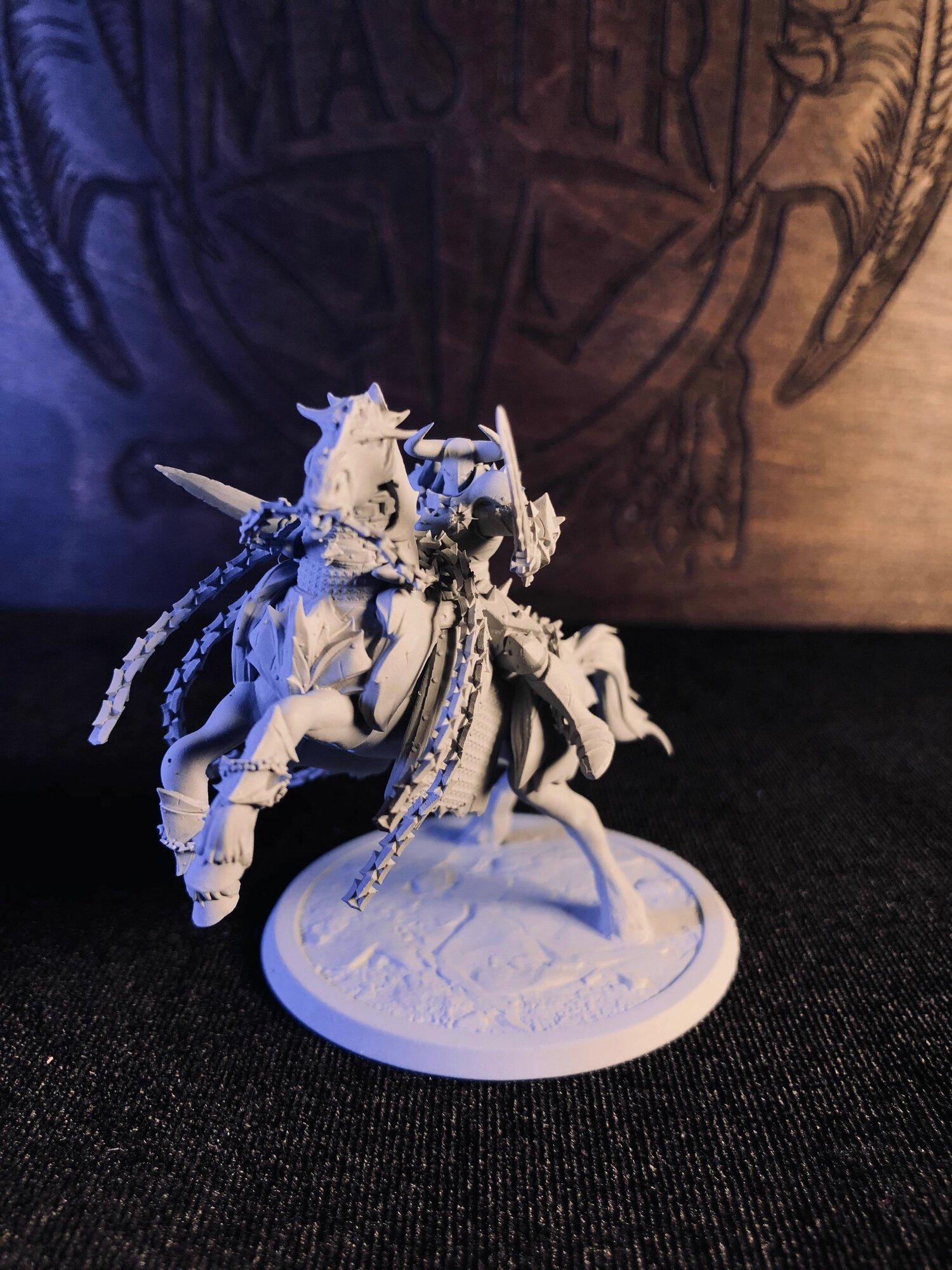 Всадник из ада, с мечом и копьём - Миниатюра для настольных игр DnD, ДнД, Dungeons & Dragons, Pathfinder.