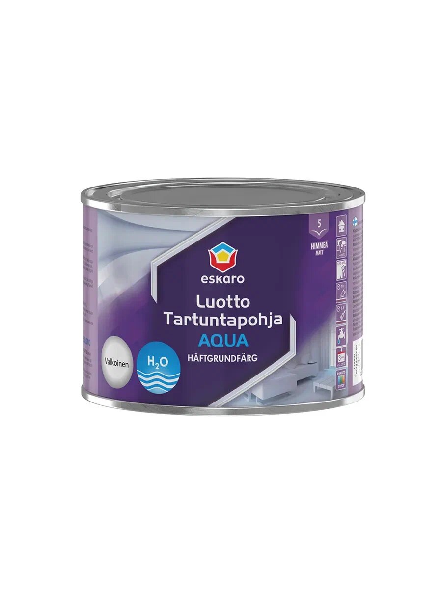 Грунтовочная краска ESKARO Luotto водоразбавимая, адгезионная, белая 0,45л