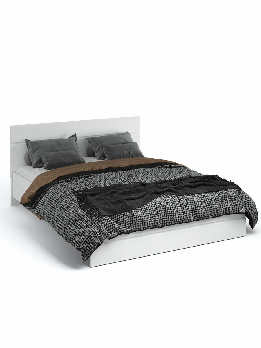 Кровать Йорк с подъемным механизмом 160х200 б/м белый/белый глянец