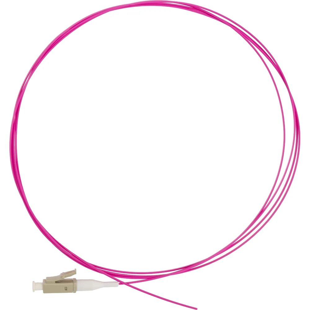 Пигтейл TopLAN, LC/PC, MM 50/125, 1 м, PT‑TOP‑OM4‑LC/P‑1.0, LSZH‑компаунд оболочка, магента цвет, защита