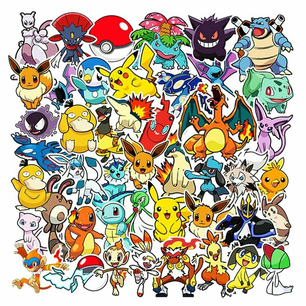 50 шт. Наклейки Покемон Аниме Водостойкие виниловые наклейки для дневника скрапбукинга ноутбука