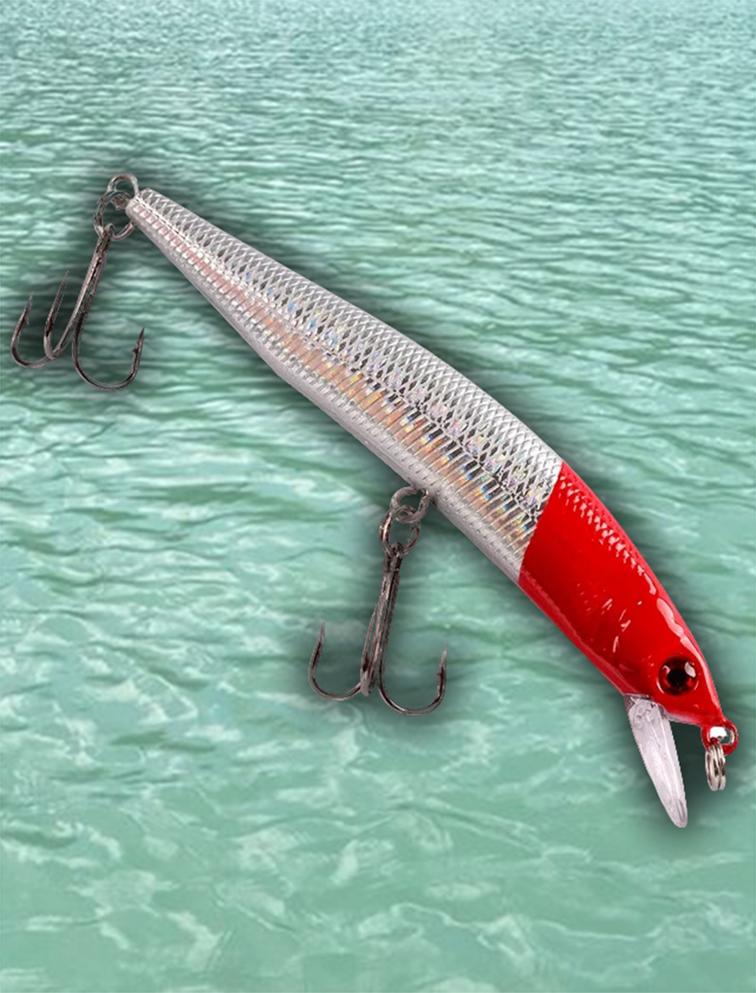 Плавающая приманка, красный-серебристый, воблер 0,5-1,5 м заглубление, 10 см, на щуку, судака, окуня