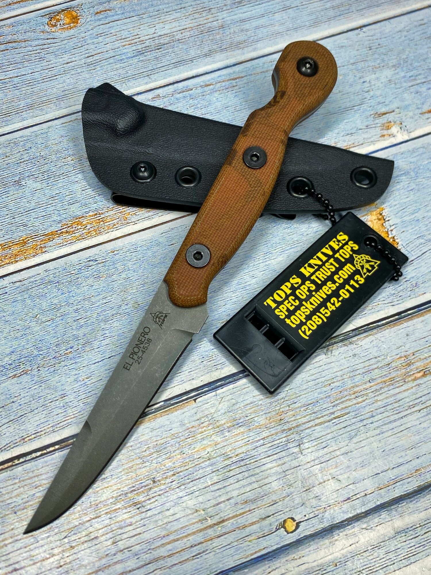 Нож TOPS Knives El Pionero Tan Canvas Micarta, ELPO01