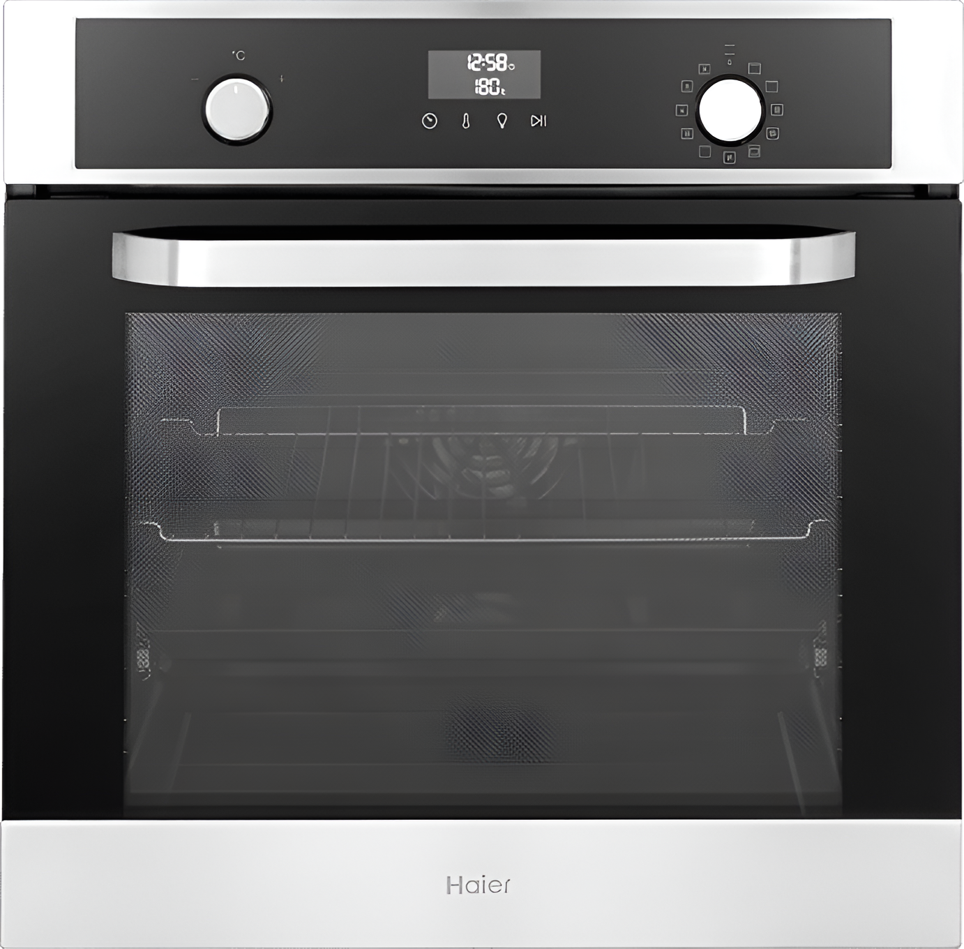 Электрический духовой шкаф Haier HOX-P11HSX, серебристый, 76 литров, 3 стекла, конвекция и гриль