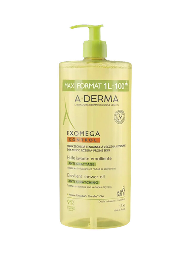 А-Дерма Экзомега Контрол A-derma Exomega Control Масло смягчающее для душа 1 литр