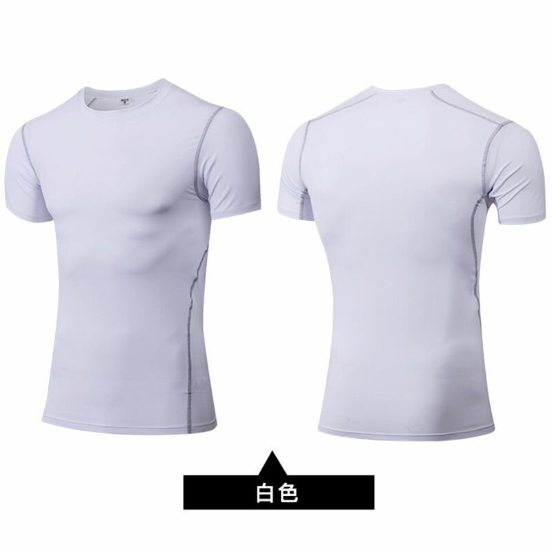 Спортивная летняя быстросохнущая компрессионная футболка для баскетбола, бега, безрукавка, эластичная, компрессионная тренировочная футболка, короткий рукав, базовый слой