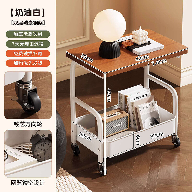 Мобильный маленький столик для кухни, утолщенный многослойный стеллаж для хранения, простой стеллаж для закусок, маленькая тележка для общежития и арендного дома