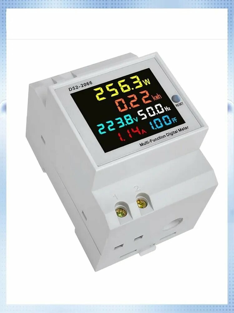 X4Din Rail AC Monitor 6IN1 40-300V 100A Напряжение Ток Коэффициент мощности Активный KWH Измеритель частоты электрической энергии VOLT AMP