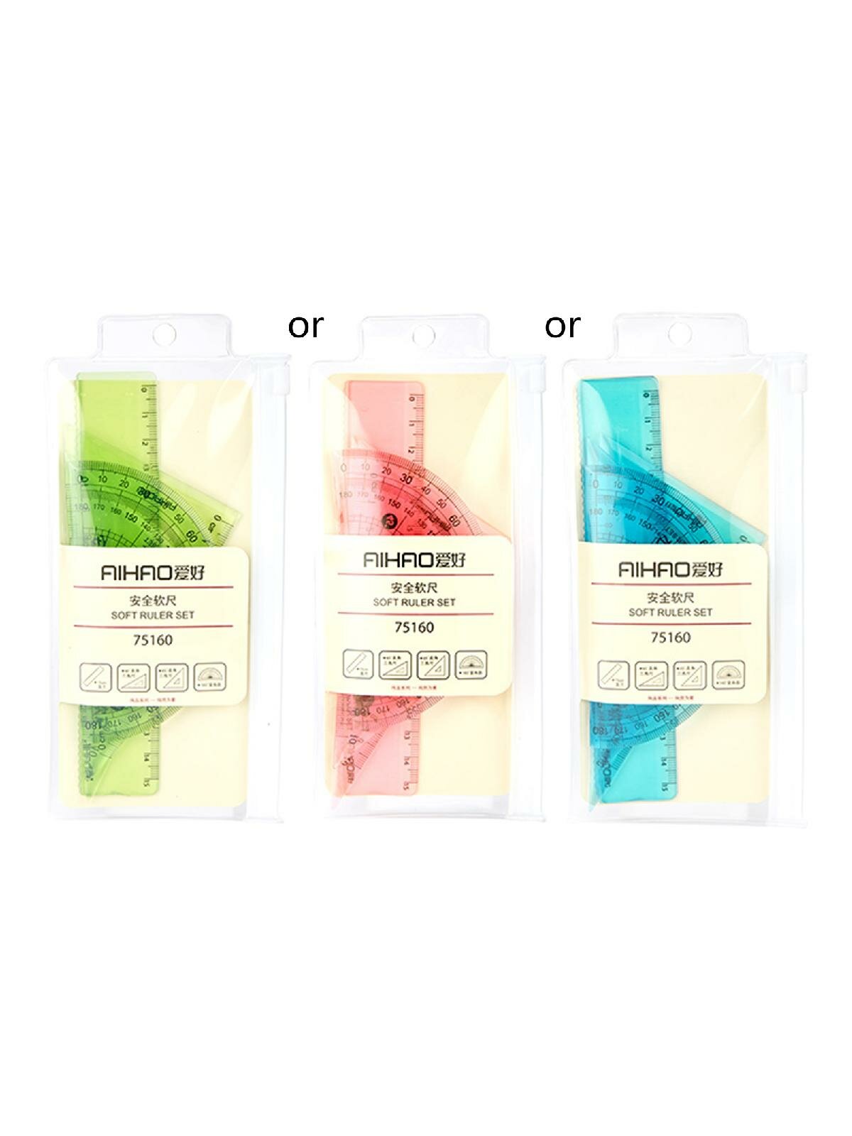 Пластиковая прозрачная линейка Математический набор включает транспортир, треугольные линейки Прямая линейка