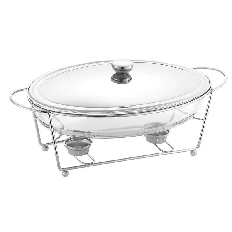 Мармит с подогревом, стекло, высокая термостойкость, с крышкой, 3л, золото, 1 шт