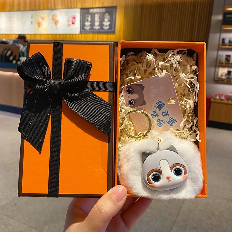 Новый плюшевый брелок-кошечка 2025 года для девочек, изысканный декор для рюкзака, подарок Кот Рагдолл (оранжевая