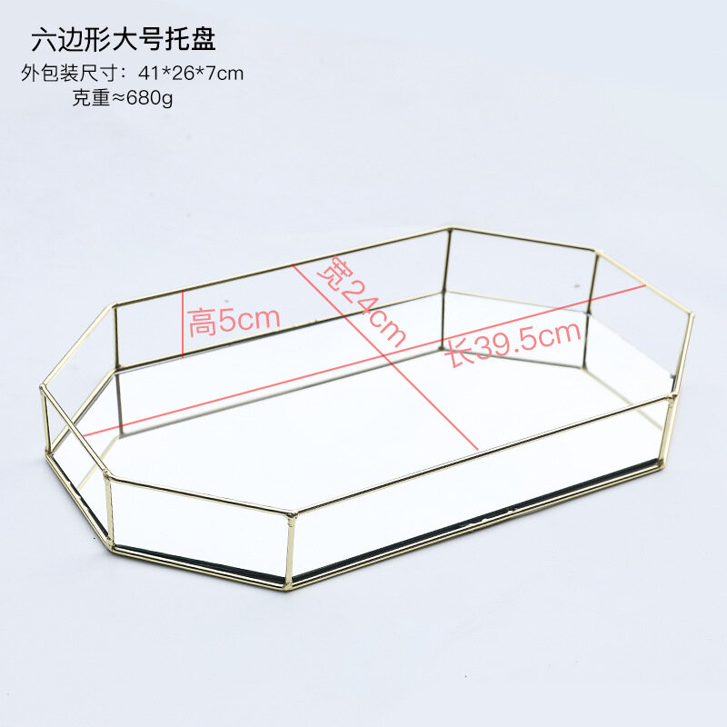 ⭐Поднос для ювелирных изделий из металла и стекла в стиле Nordic Light Luxury, органайзер для хранения на столе, поднос для украшений⭐
