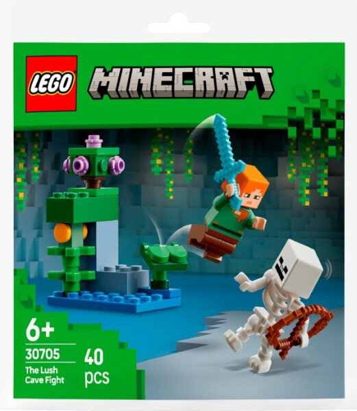 Конструктор LEGO Minecraft 30705 The Lush Cave Fight (Бой в пышной пещере), 40 деталей, от 6 лет