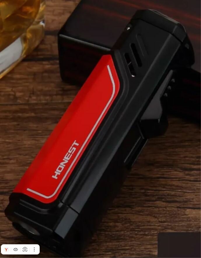 Газовая зажигалка Honest Red Ferrari turbo, металл, красная, в подарочной упаковке, НЕ заправлена, без газа