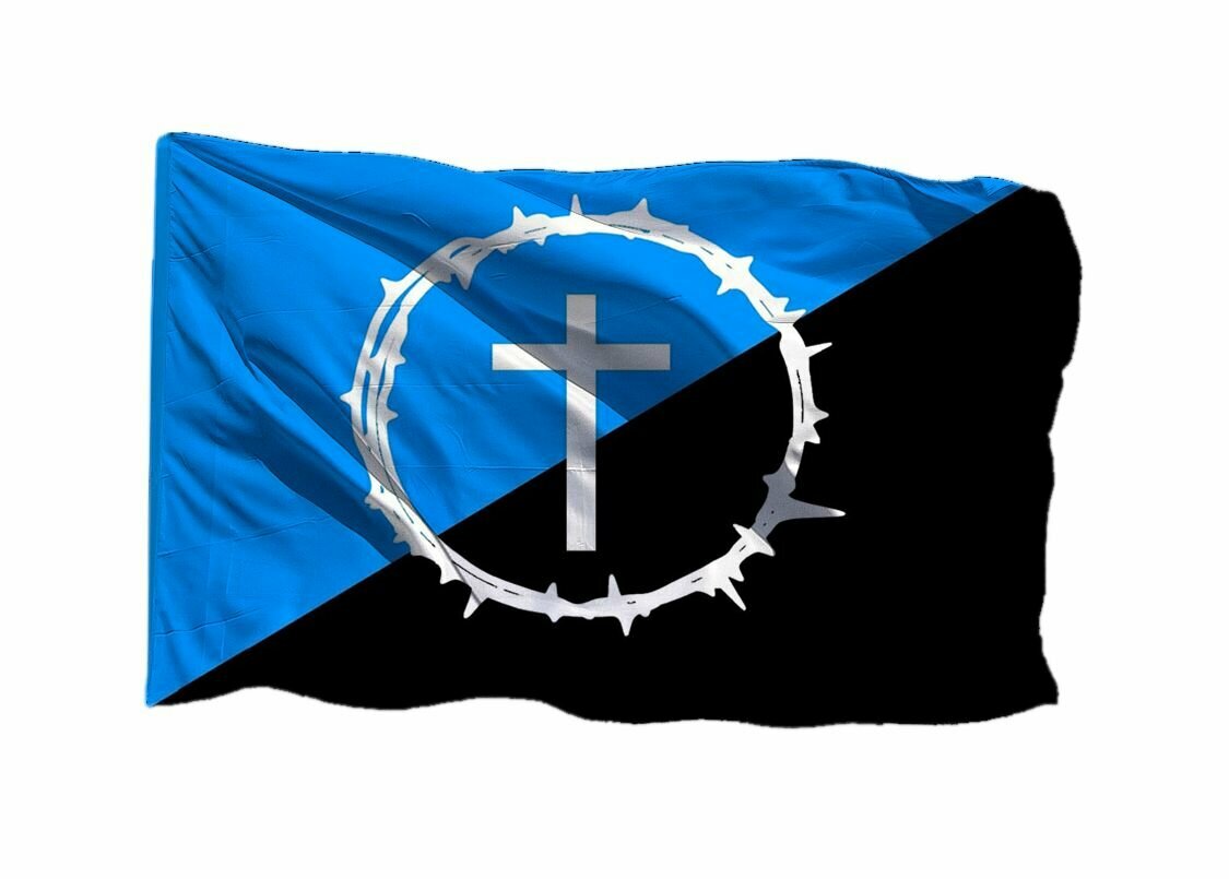 Флаг христианских анархистов 70х105 см на шёлке для ручного древка