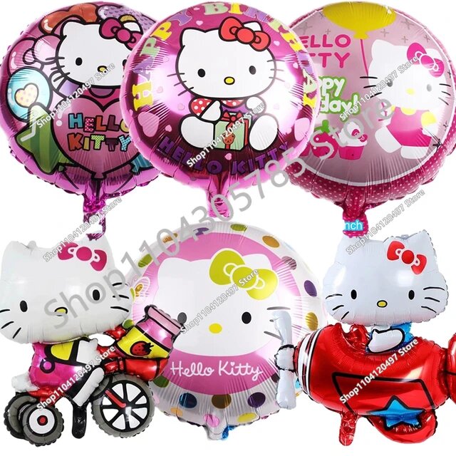 Набор фольгированных воздушных шаров с мультяшными персонажами Sanrio: Куроми, Май Мелоди, Коричная собачка, Hello Kitty. Игрушка для украшения детского дня рождения.