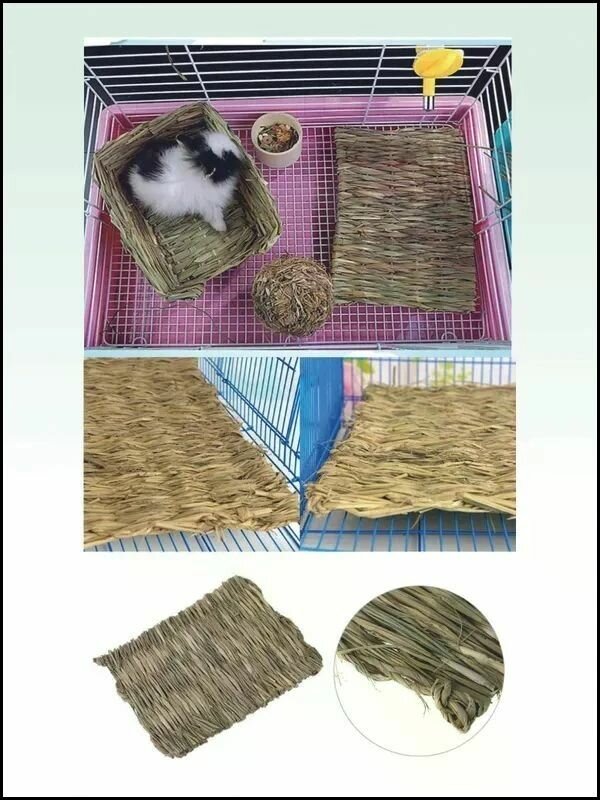 Коврики из соломы, Big Jungle, подстилка для грызунов, игрушки для грызунов и птиц, лежанка в клетку для кролика, сено