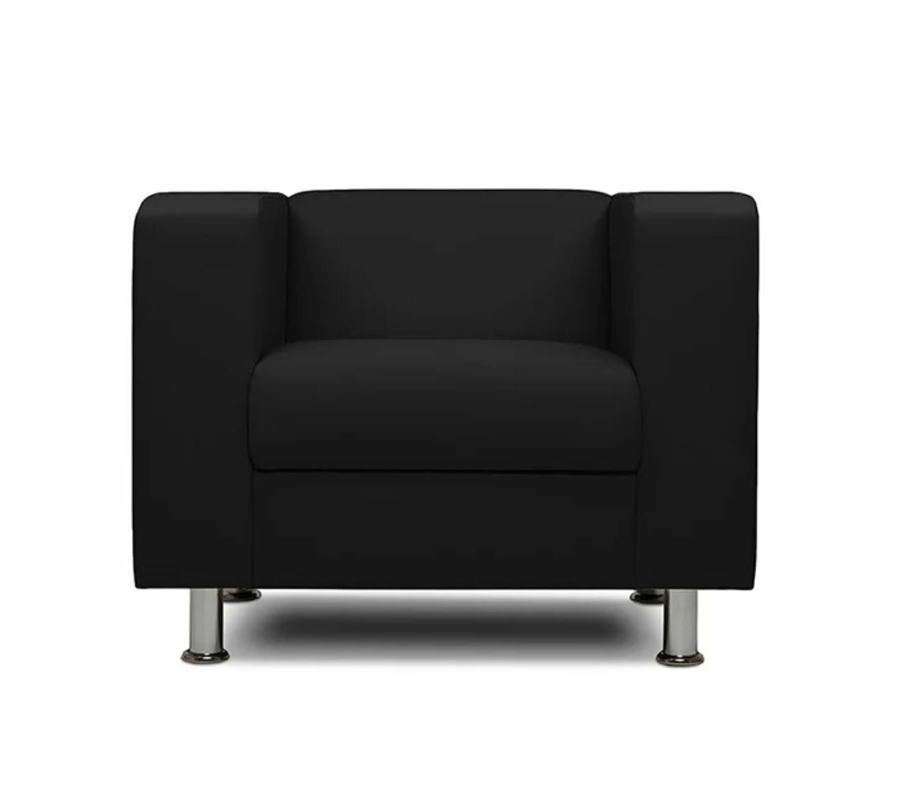 Кресло офисное Шарм-Дизайн "БИТ", экокожа, с подлокотниками, черное