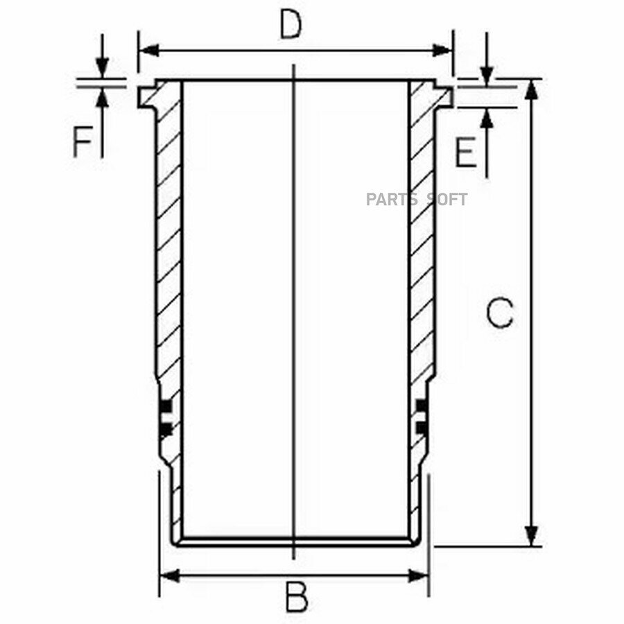 Гильза ! d98.43 11.61+0.73 R6Volvo F6. FL6 TD60A/B/C/D/DG, TD61F/G/GS от официального дистрибьютора, GOETZE, артикул 1440051000