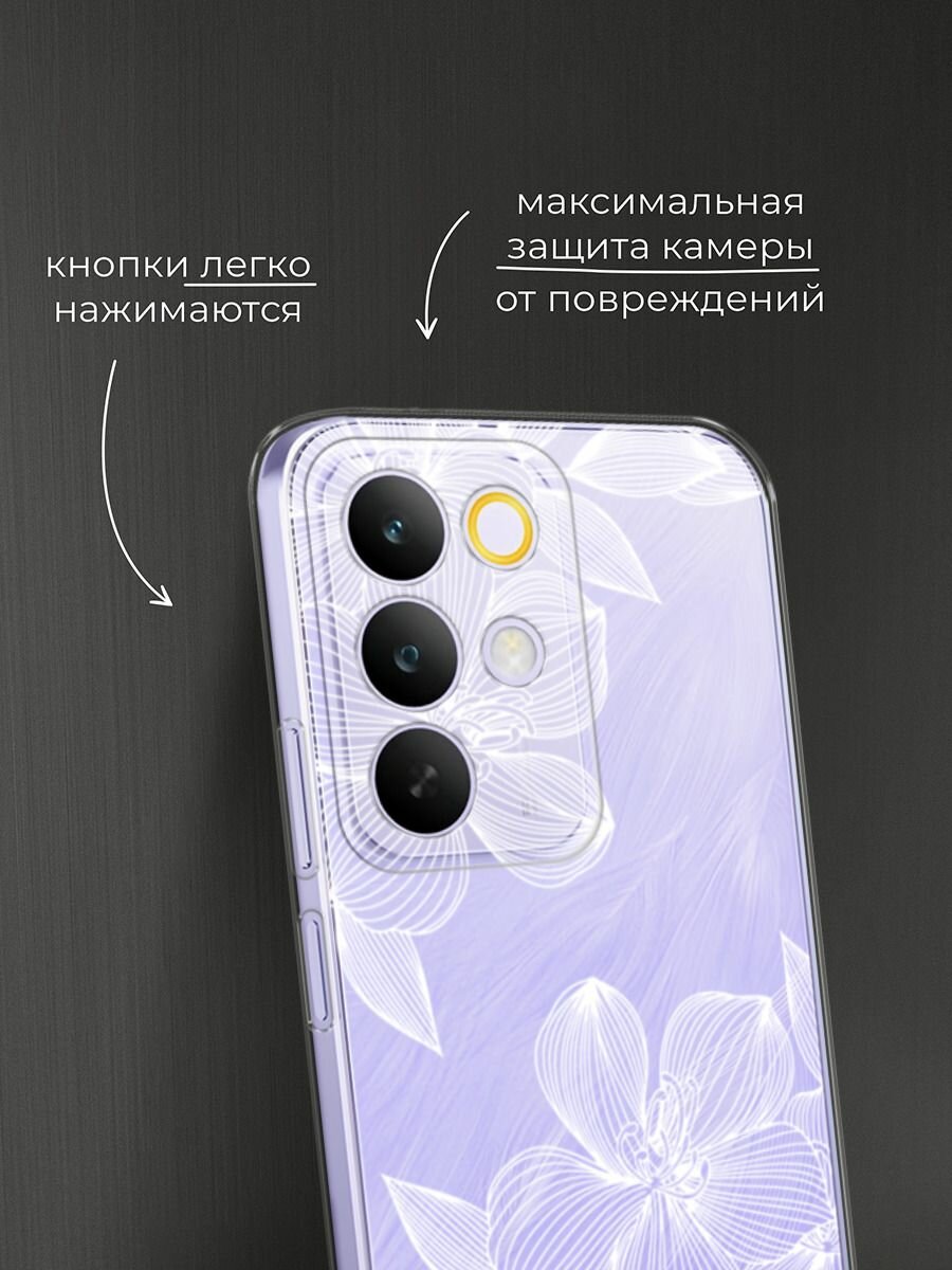 Чехол на Realme C85 / Реалми C85 с принтом Крокус, прозрачный — фото 1
