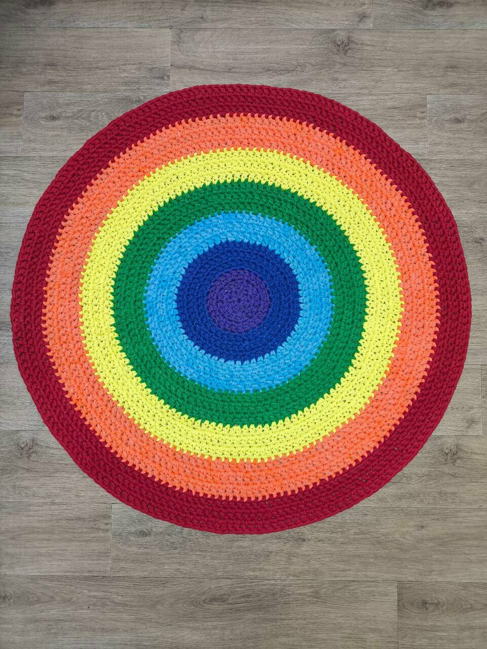 Эко коврик. Вязаный хлопковый ковер, ручной работы для гостиной, спальни, детской, прихожей, ванной и бани.