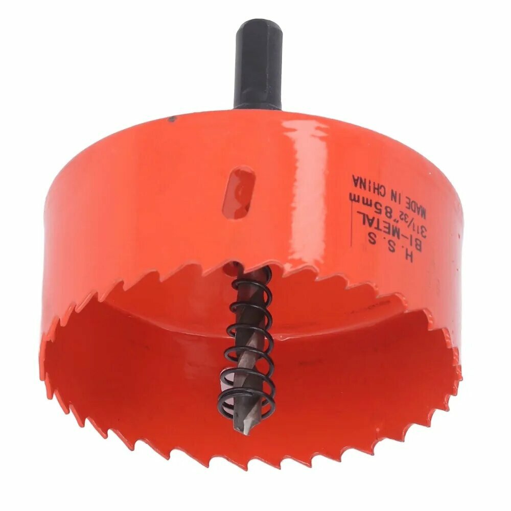 Биметаллическая коронка для дерева и ПВХ 85 мм с оправкой из прочной стали