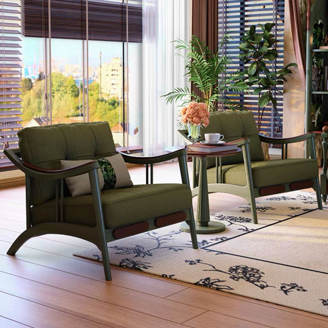 Интерьерное деревянное кресло Murieta коллекции Revello Green (кресло)