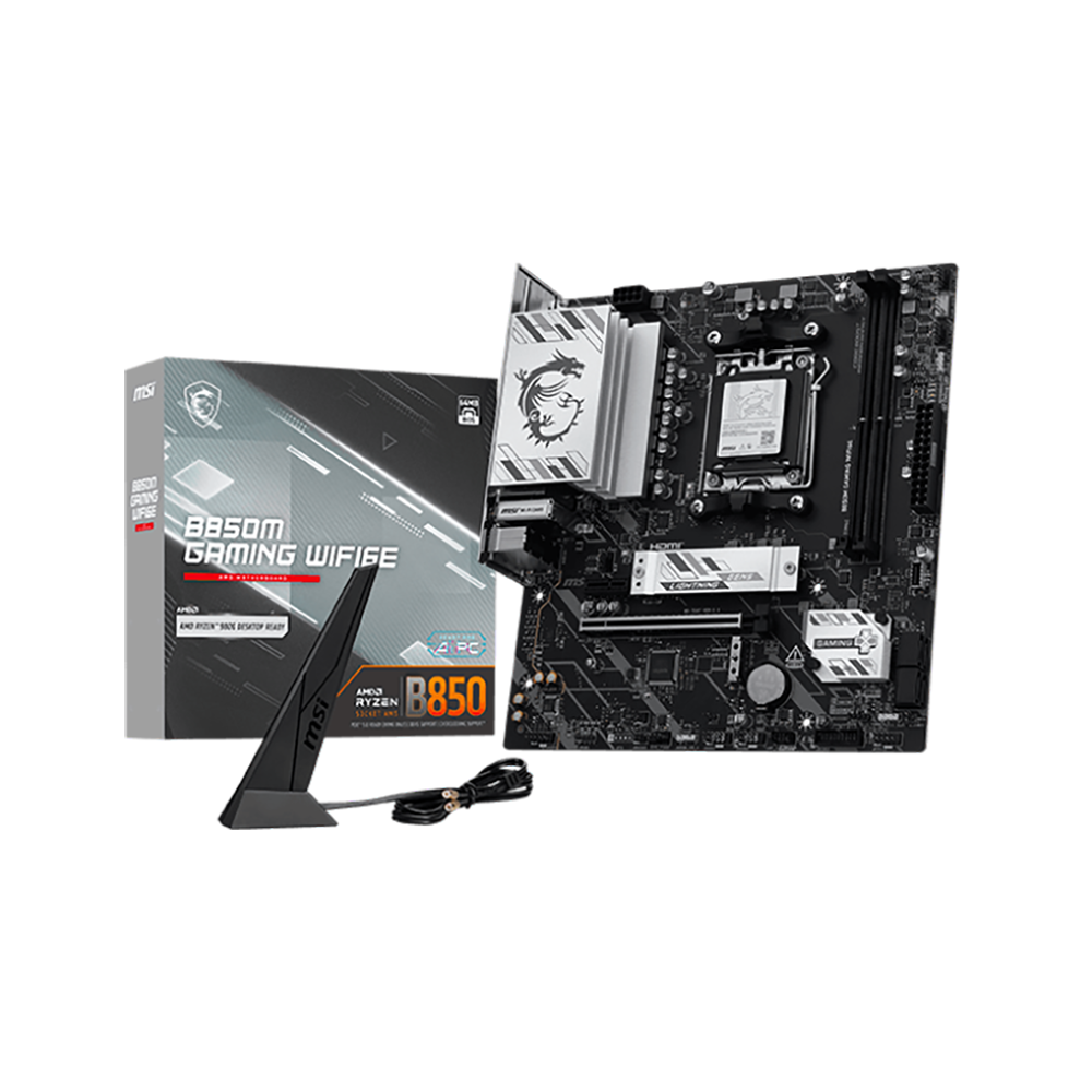 Материнская плата MSI B850M GAMING WIFI6E, AM5, AMD B850, Micro-ATX, RTL (B850M GAMING WIFI6E)