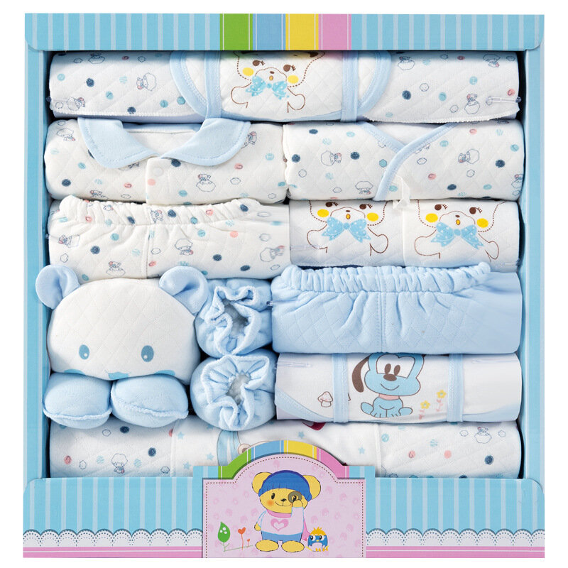 Осенние и зимние утолщенные детские вещи из чистого хлопка, подарочная коробка для новорожденных, набор нижнего белья для новорожденных, товары для беременных и детей
