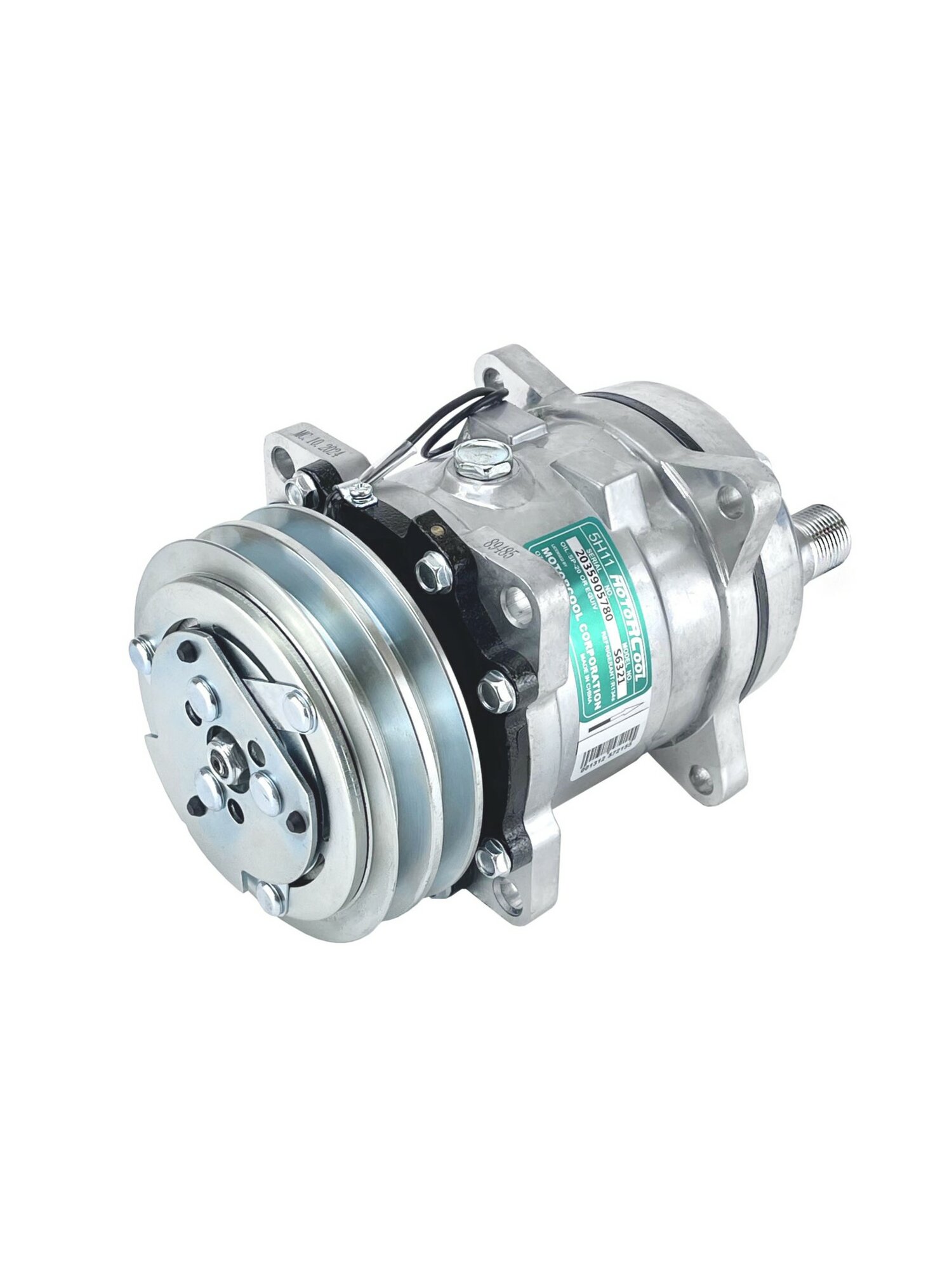 Компрессор кондиционера Sanden 5H11 (12V, А2) выходы горизонтальные (O-ring ) 3/4" - 7/8" универсальный