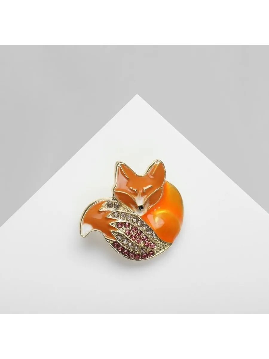 Брошь, эмаль, стразы