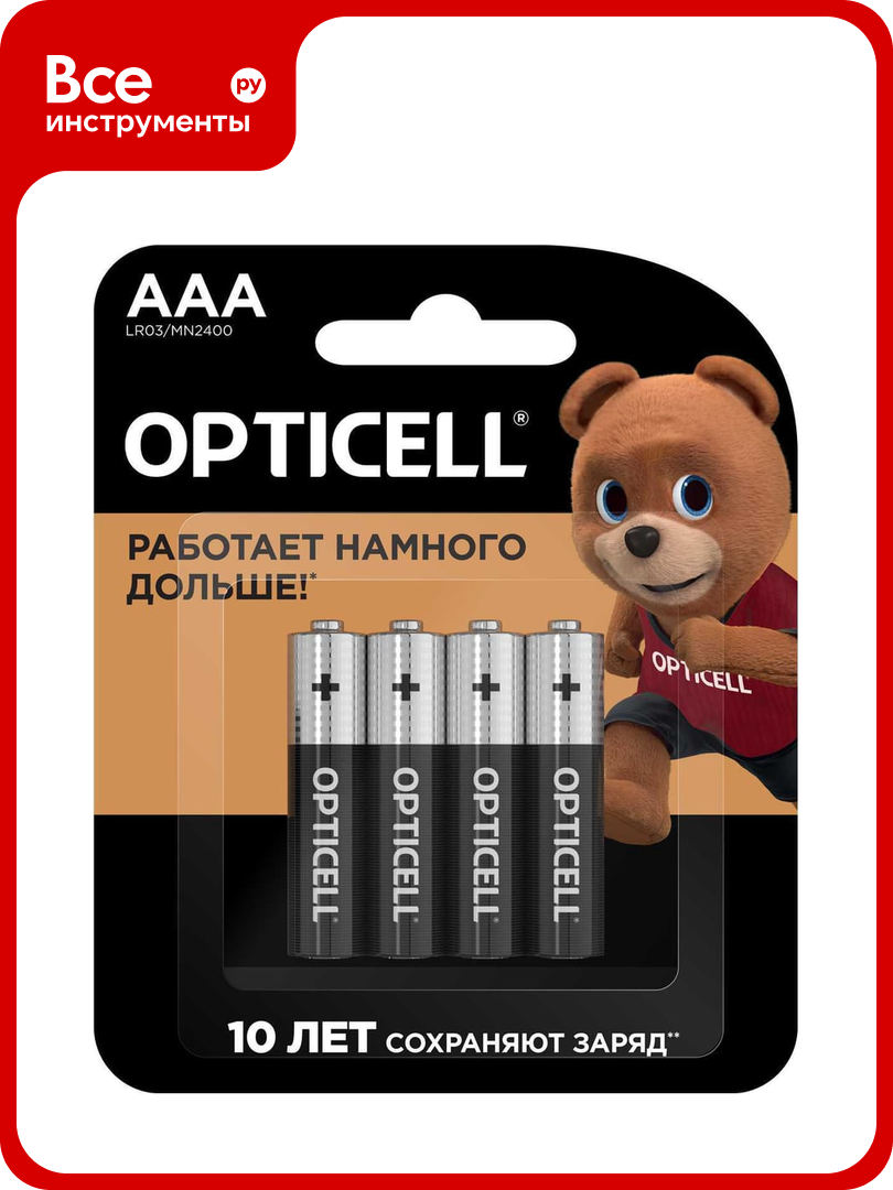 Батарейки AAA OPTICELL Basic 4шт 6051002 щелочной алкалиновый элемент, широкий температурный диапазон, применение