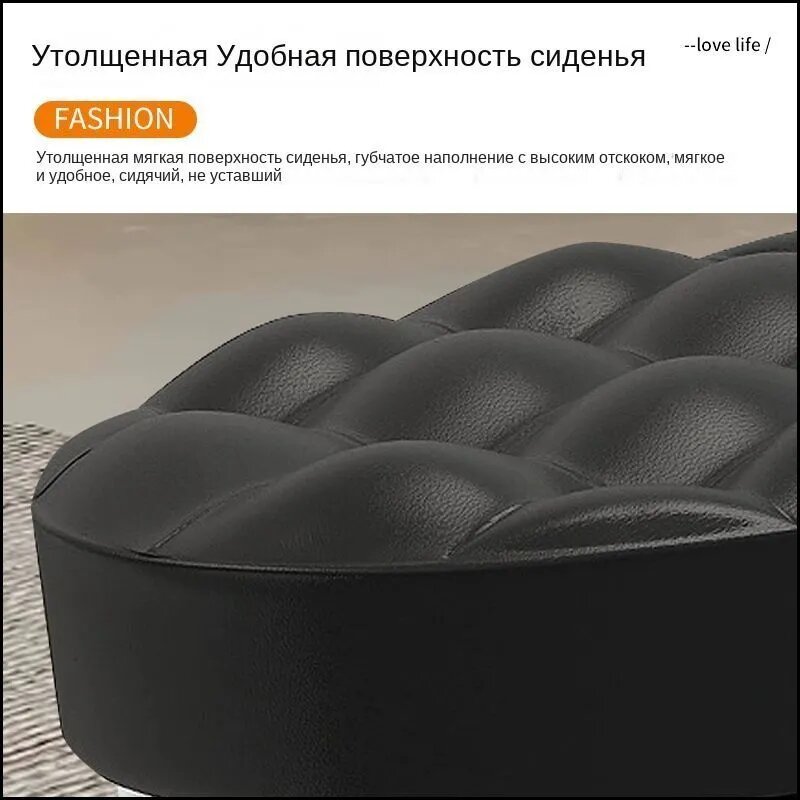 Табурет красный на колесиках, высота 22 см, диаметр 40 см, 1 шт. — фото 1
