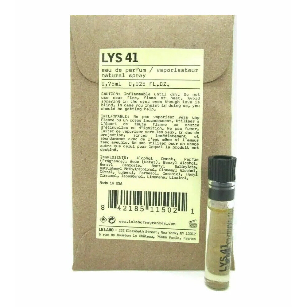 Парфюмерная вода Le Labo Lys 41 миниатюра 0.75 мл / Пробник духов Ле Лабо Лис 41