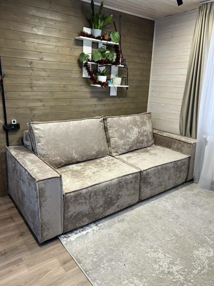 Диван КМК, с ортопедическими свойствами, в стиле лофт, раскладной, еврокнижка, с ящиком, велюровая обивка