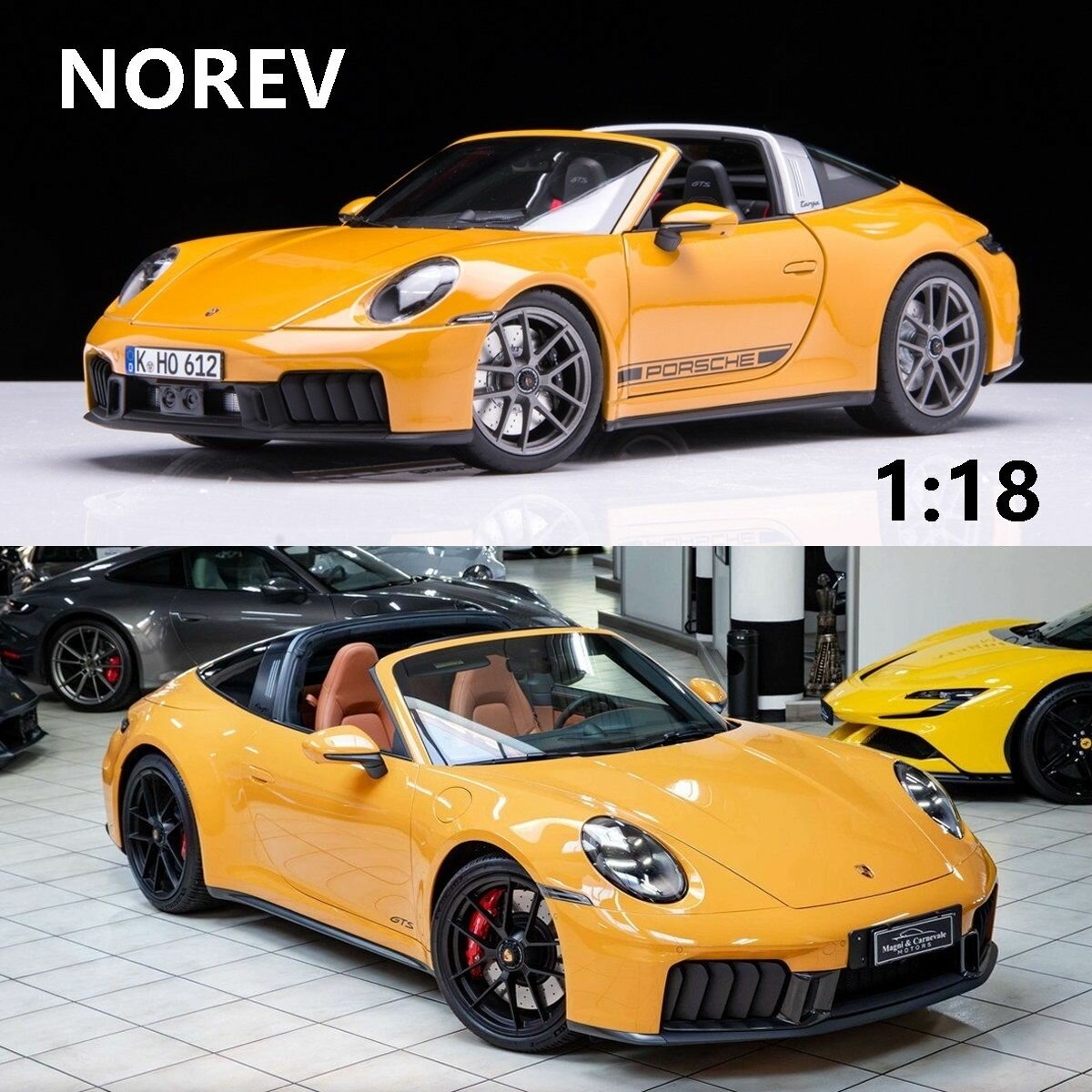1:18 NOREV Porsche 911 Carrera 2025 новая модель спортивного автомобиля из легкого сплава