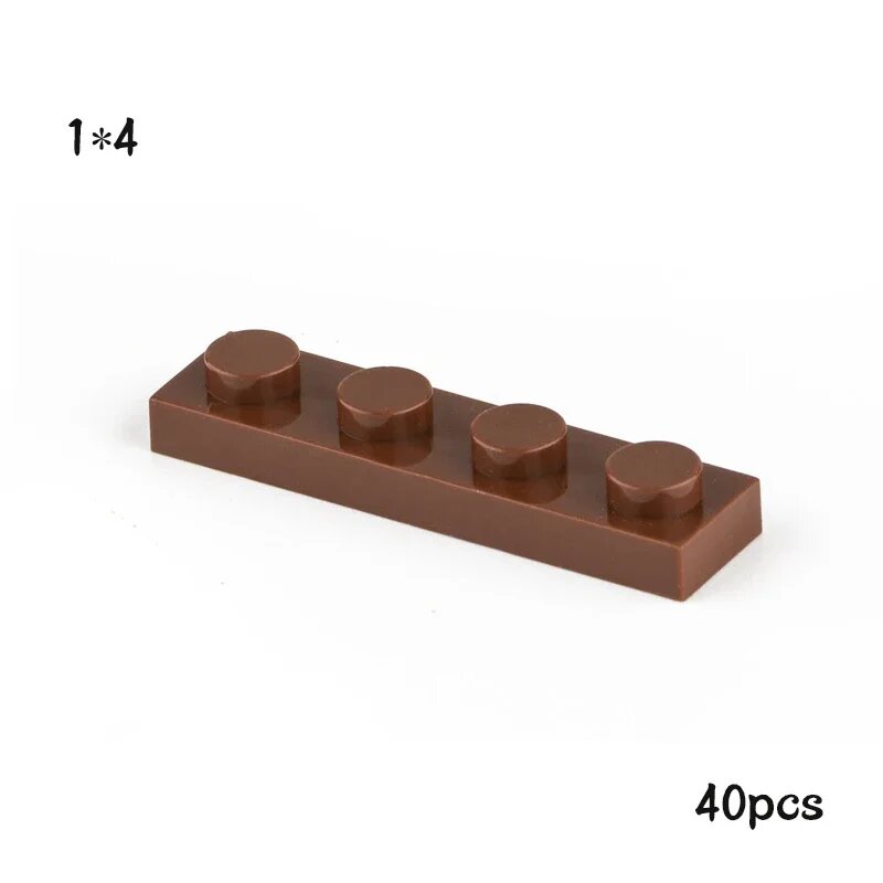 Коричневые строительные блоки VEK 1x4 (40 шт)